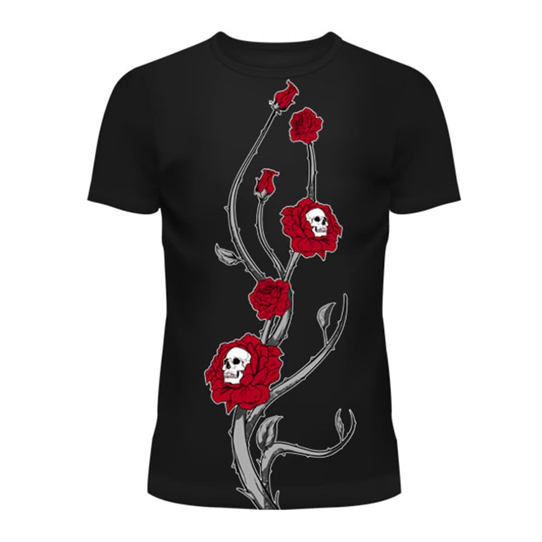 Skulls and Roses T-shirt Gothic T-shirt Goth T-shirt Goth Skulls T ...