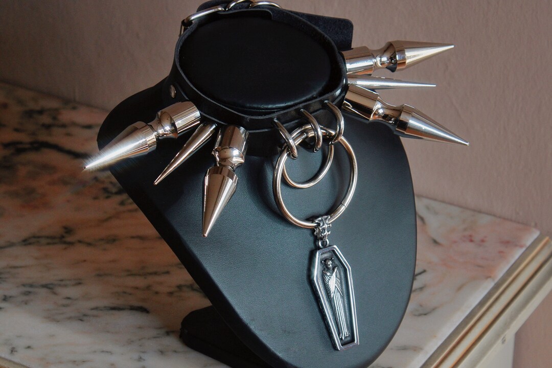 Choker Goth Choker Large Spiked Choker Coffin Coffin Choker Nosferatu ...