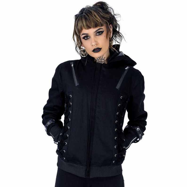 Goth Winter Jacket Ladies Goth Jacket Womens Goth Jacket Metal Fashion ...