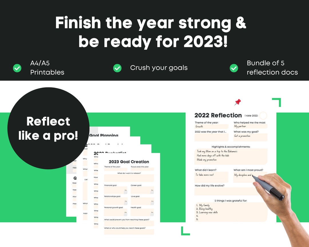 Ultimate Printable Reflection Bundle 2022 End of the Year - Etsy