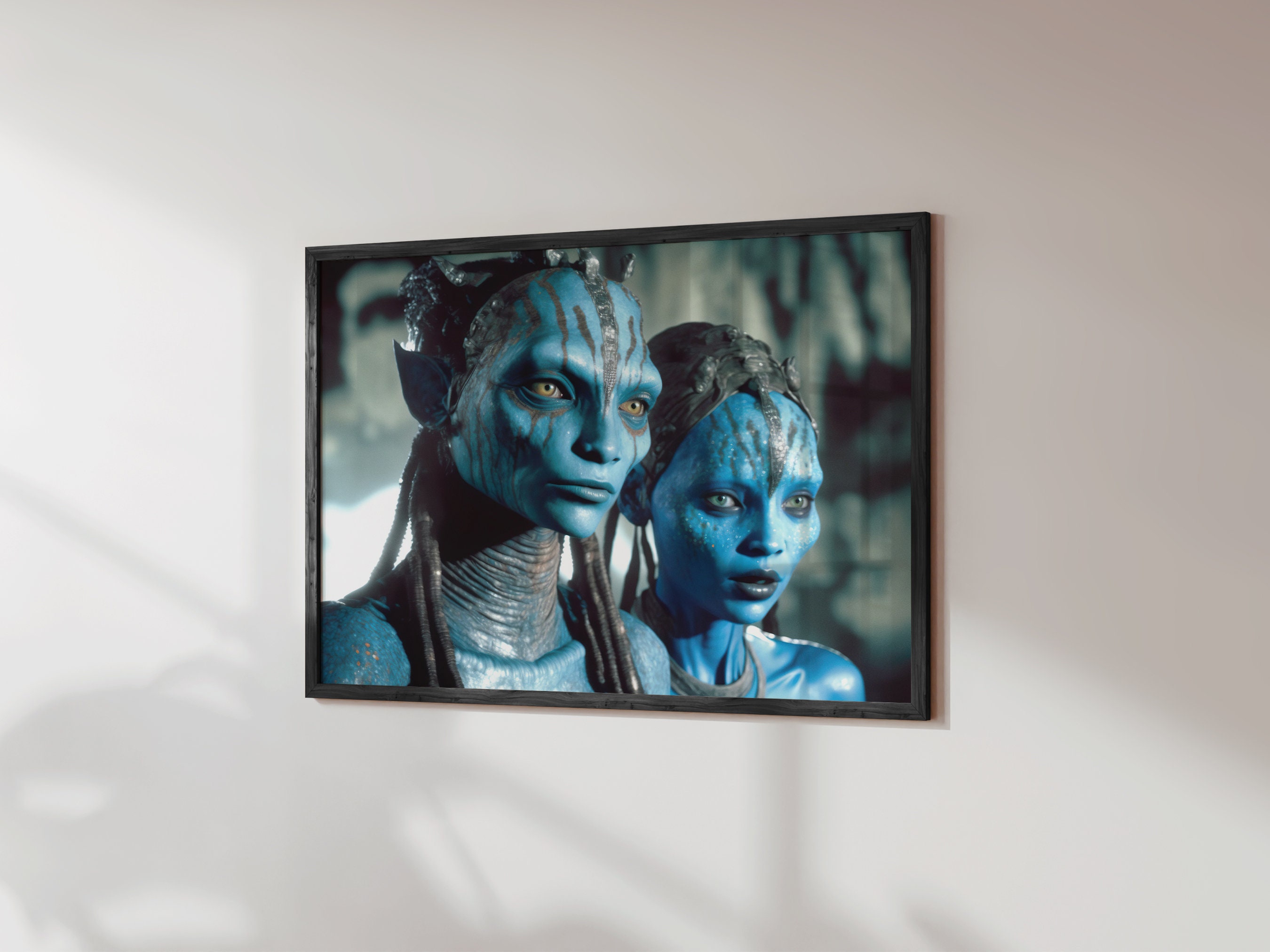 Vintage 1980's Blue Alien Movie Still, Retro Film Screencap Poster, AI ...