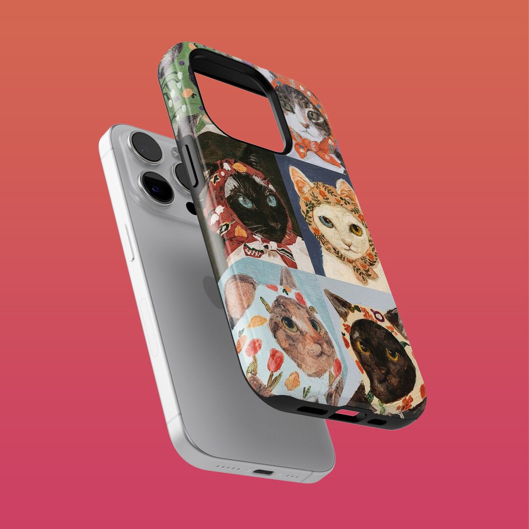 Rugged Funny Cat Phone Case Cat Meme Cover for iPhone 16plus, 15, 14 ...