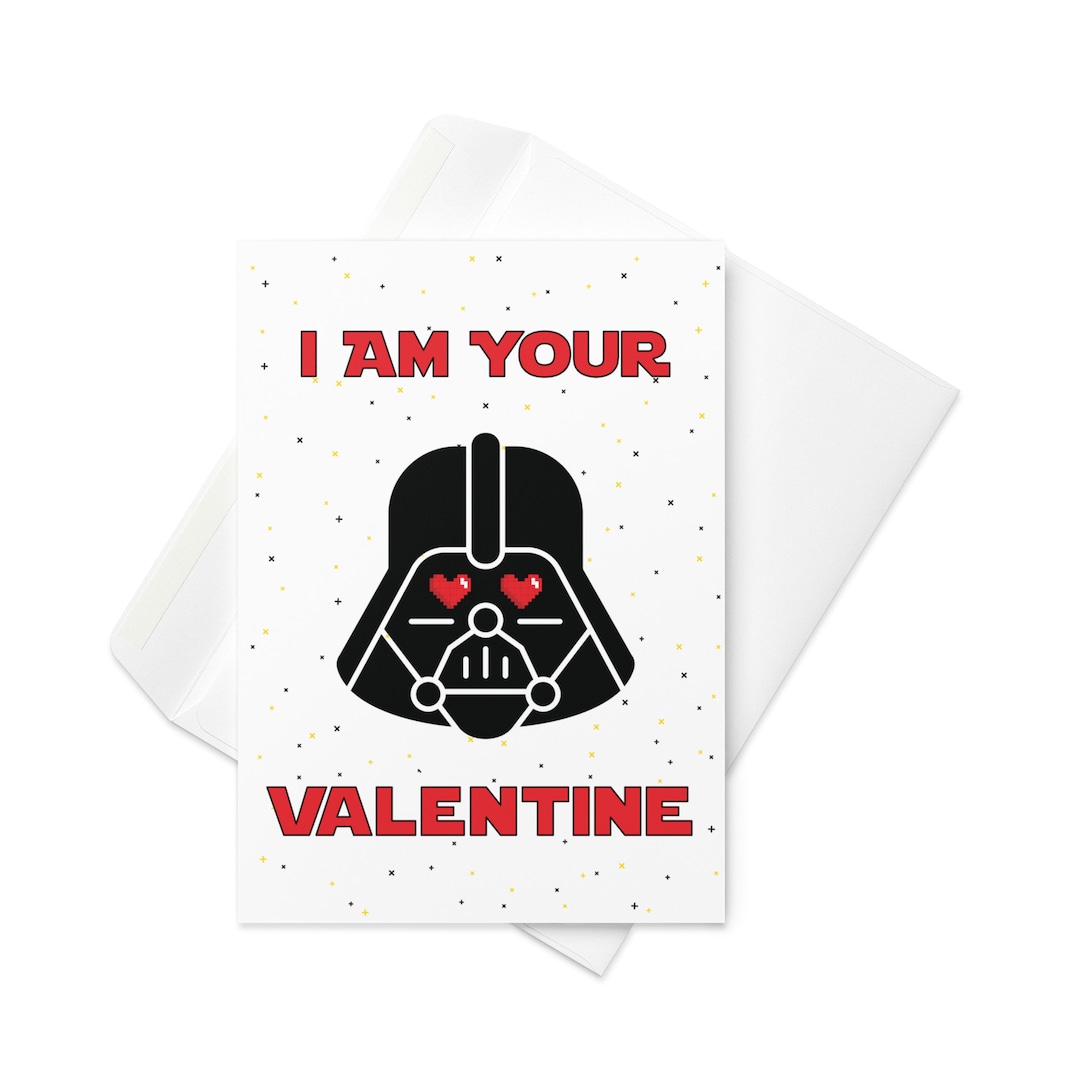Valentine's Day Card Darth Vader, Star Wars Valentine, Valentine Card ...