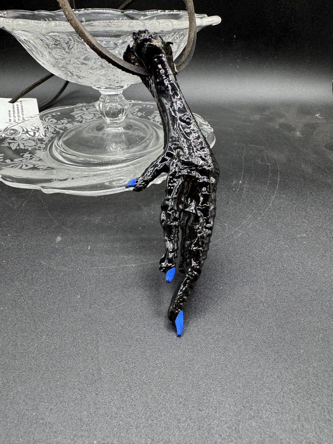 Black and Royal Blue CHICKEN FOOT NECKLACE Cord Louisiana Voodoo Hoodoo ...