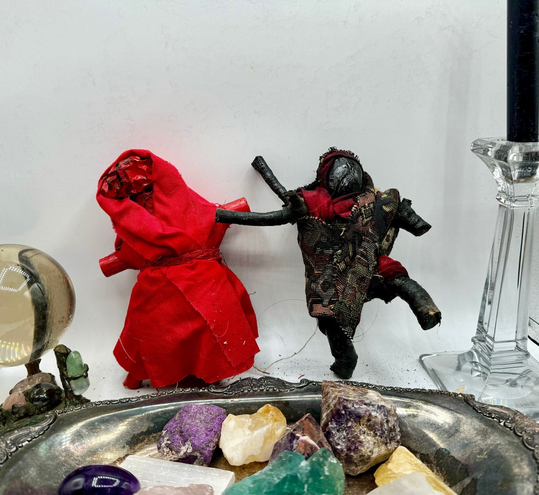 2 VOODOO DOLLS Hoodoo Amulet Talisman Paranormal Occult Moss Wicca ...