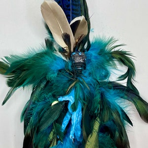 RITUAL RATTLE Blue Chicken Foot Amulet Good Luck Prosperity Fast Cash ...