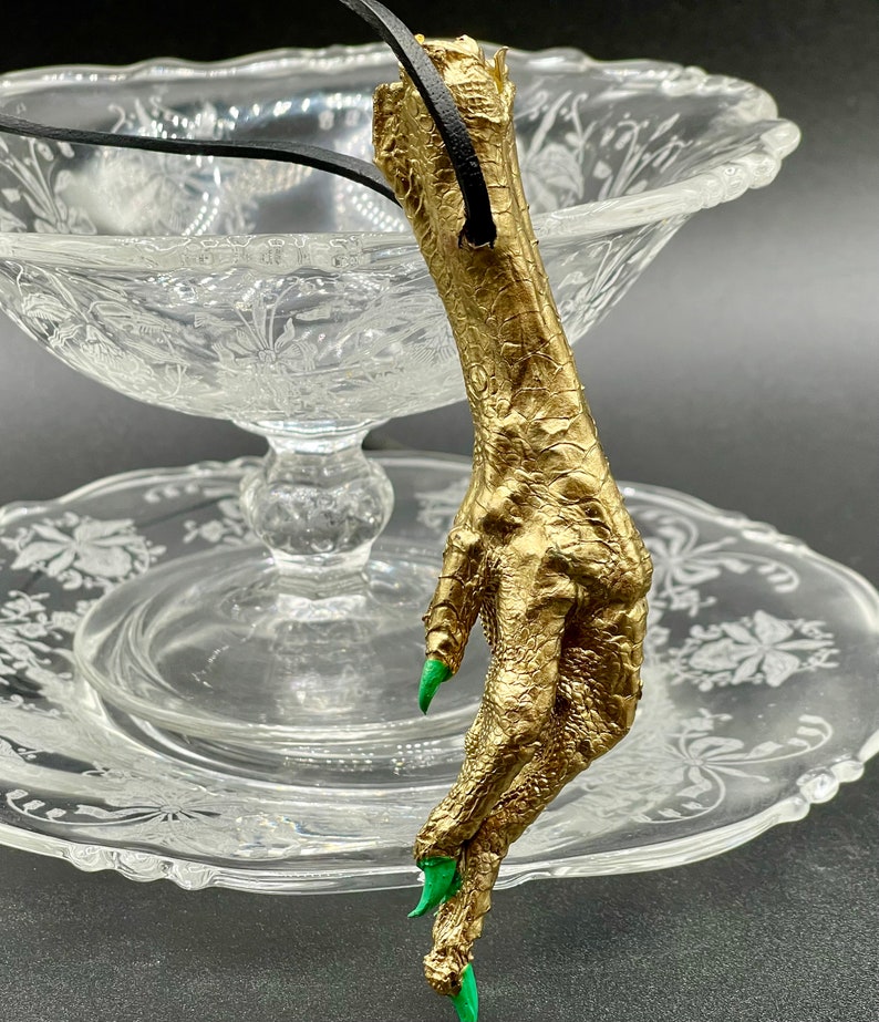 Gold CHICKEN FOOT NECKLACE Cord Louisiana Voodoo Hoodoo Protection ...