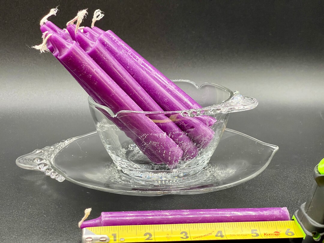 6 Inch 6" Taper Spell Candle PURPLE Pagan Wicca Altar Household LUCK ...