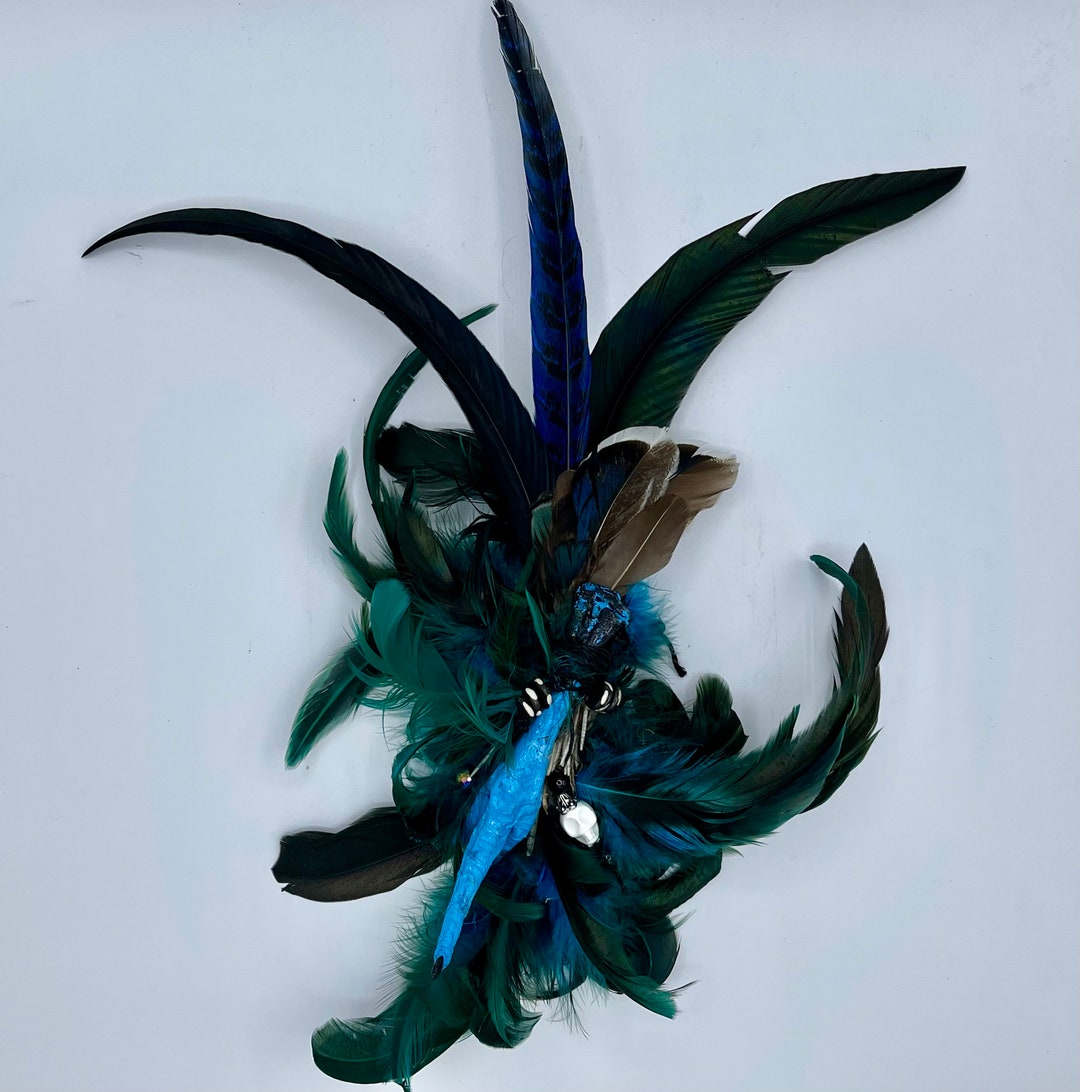 RITUAL RATTLE Blue Chicken Foot Amulet Good Luck Prosperity Fast Cash ...