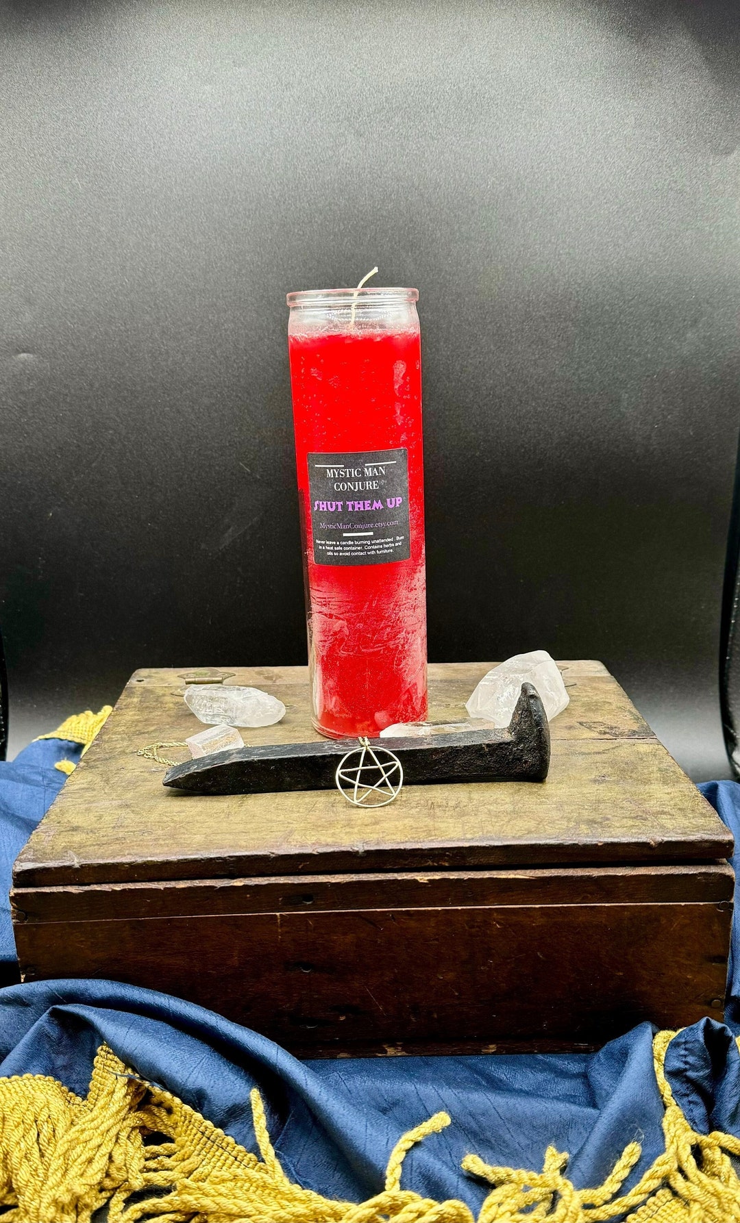 Large SHUT THEM UP Candle Spell Return Sender Hex Kit Wicca Hoodoo ...