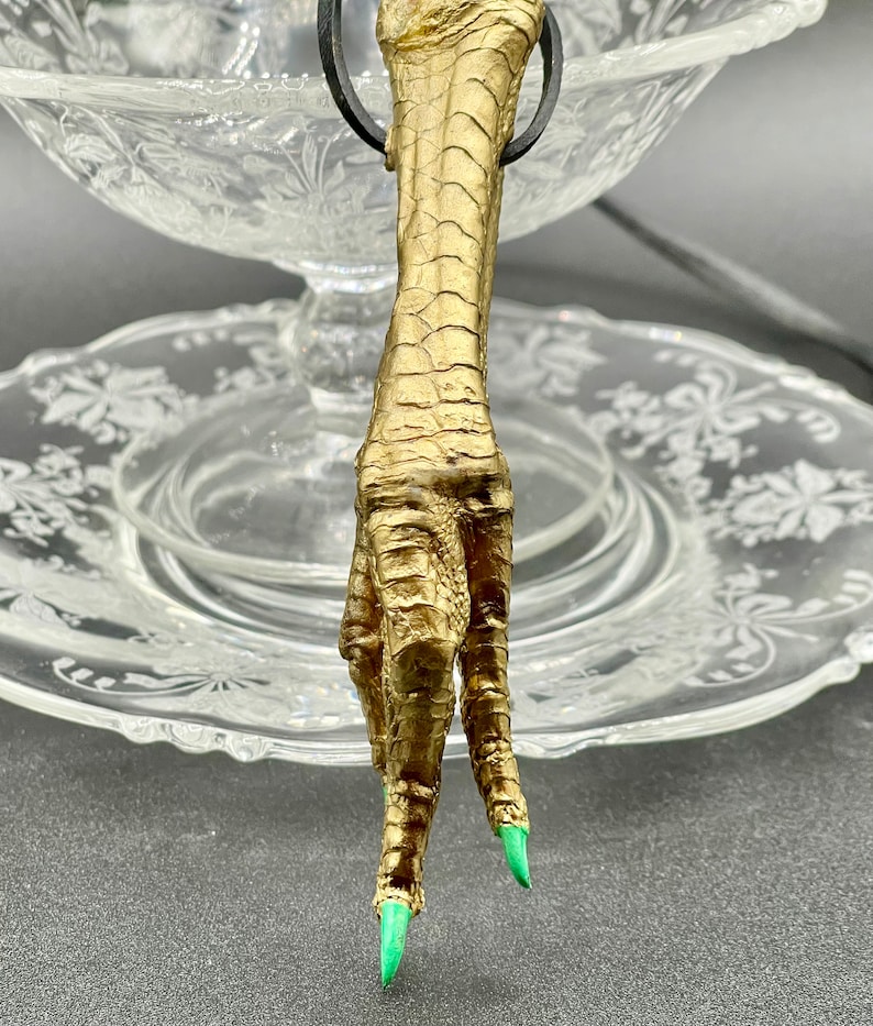 Gold CHICKEN FOOT NECKLACE Cord Louisiana Voodoo Hoodoo Protection ...