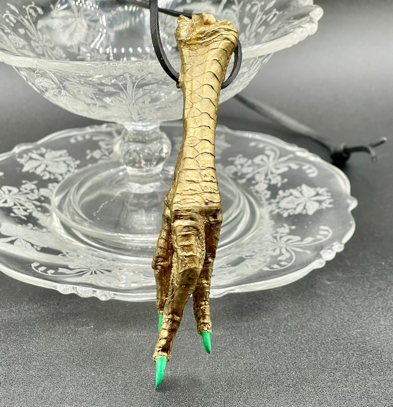 Gold CHICKEN FOOT NECKLACE Cord Louisiana Voodoo Hoodoo Protection ...