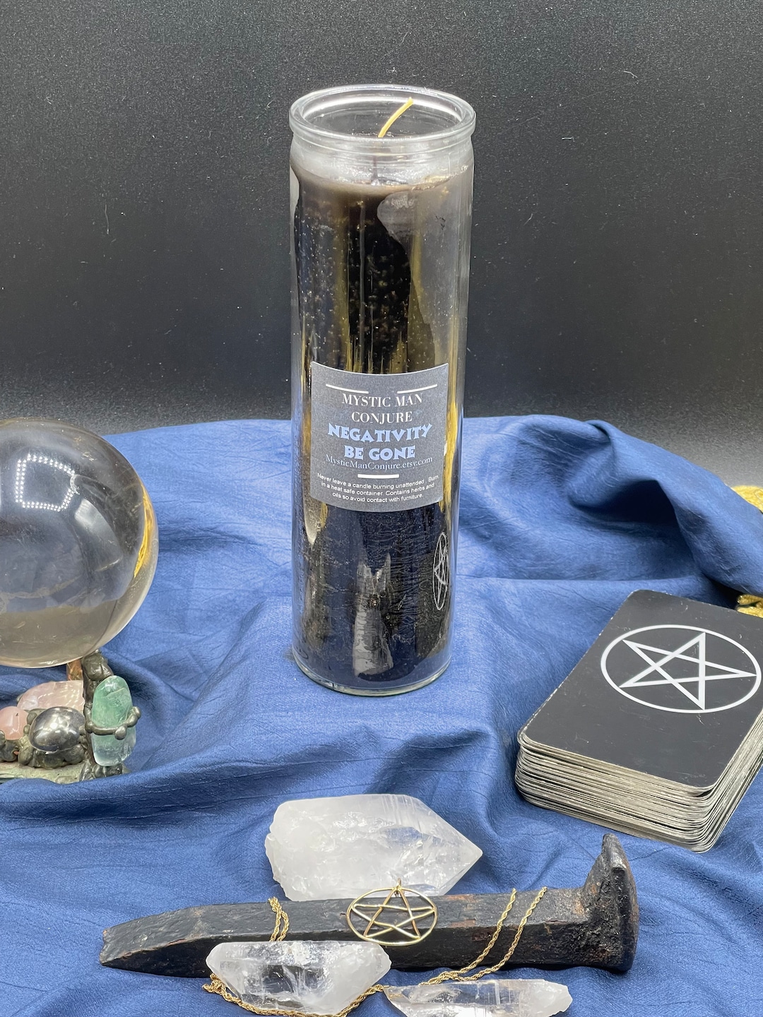 Large NEGATIVITY and Bad Luck BE GONE Candle Spell Return Sender Spell ...