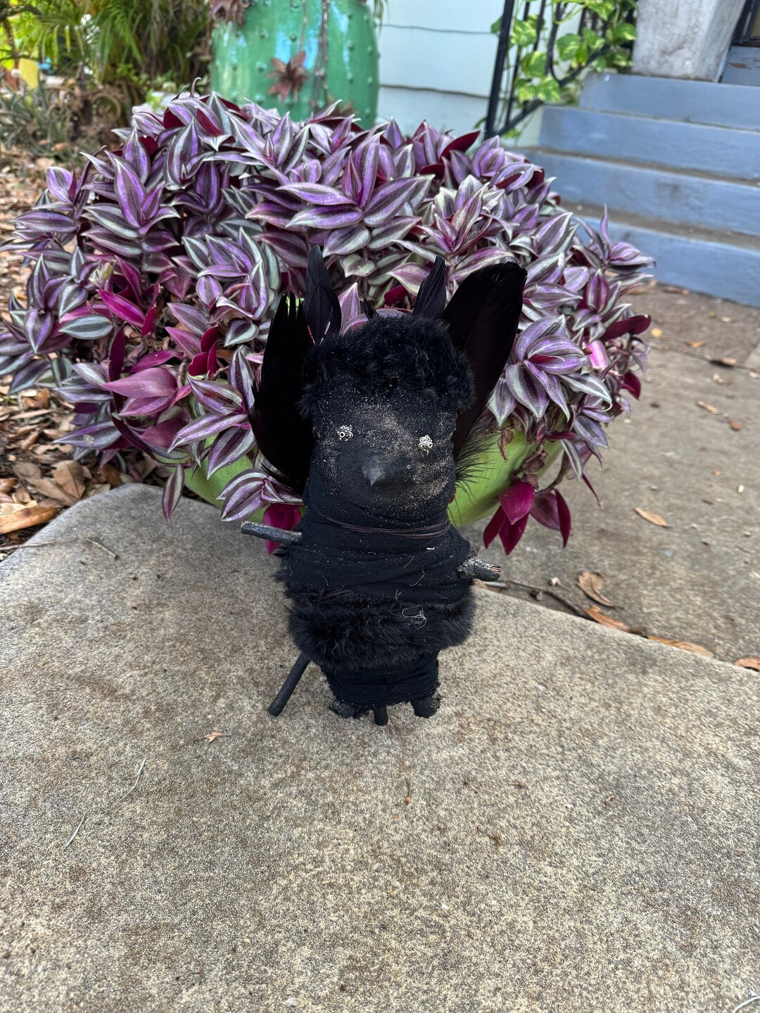 MONSIEUR CROW VOODOO Doll Amulet Poppet Hoodoo Santeria Shaman Wicca ...