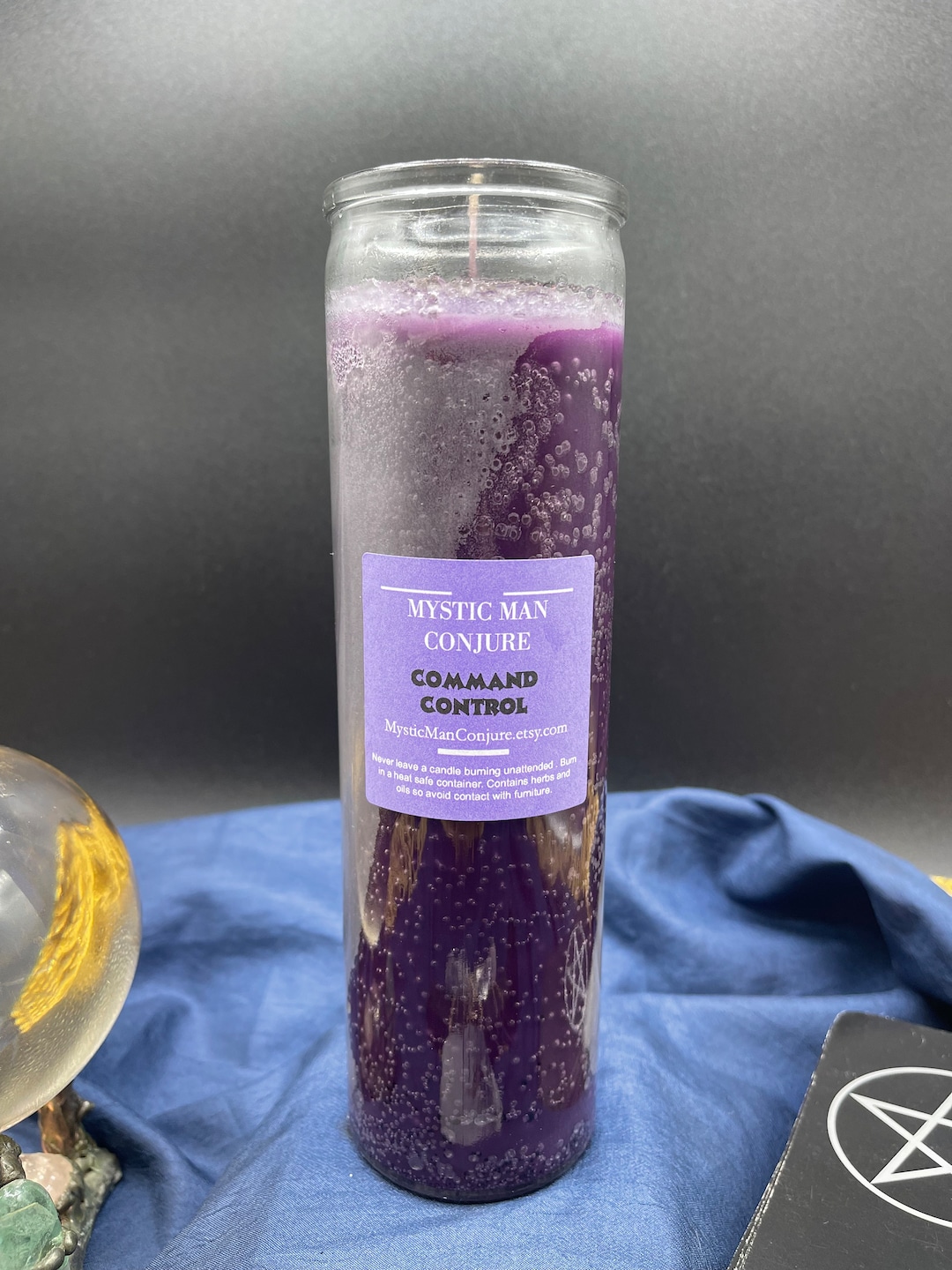 COMMAND CONTROL OBEY Large Candle Magic Spell Hex Compel Submission ...