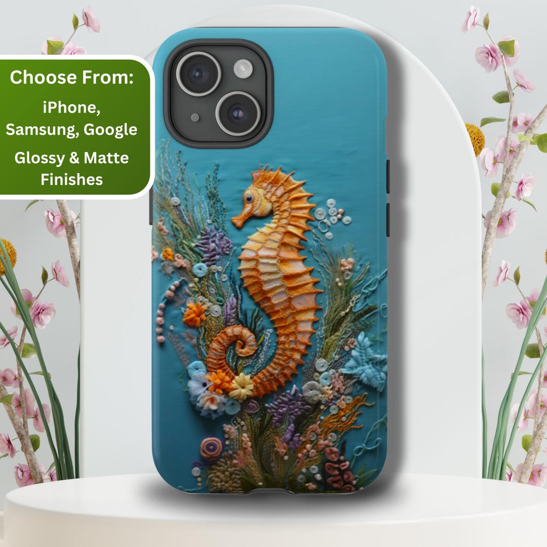 Sea Horse Phone Case, Ocean Animal Phone Case, Ocean Lover Phone Cover ...