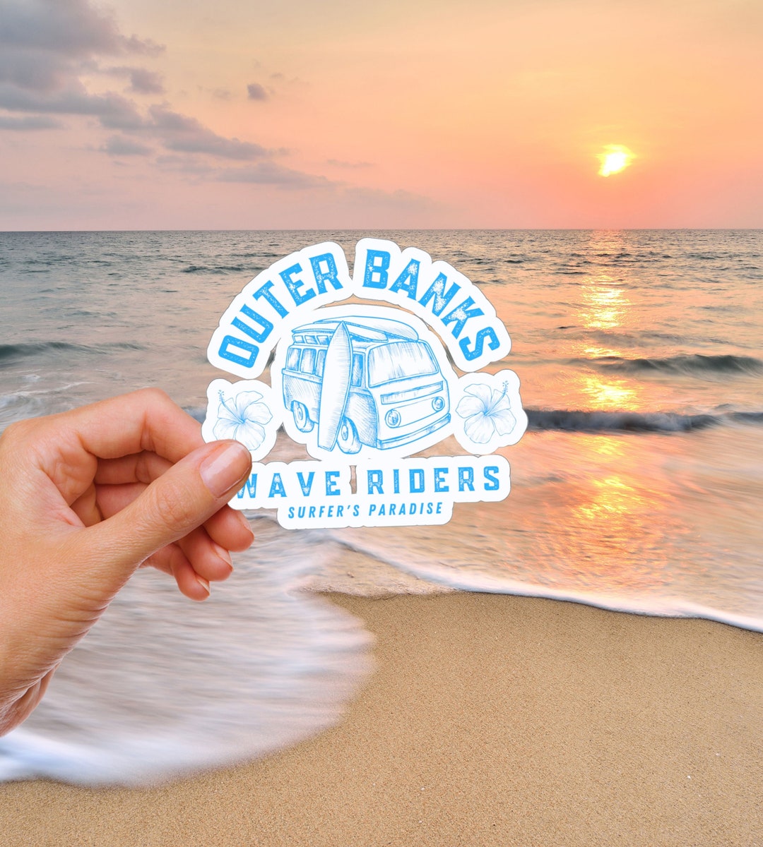 Outer Banks Sticker: Wave Riders Surfer's Paradise Vinyl Decal - Etsy