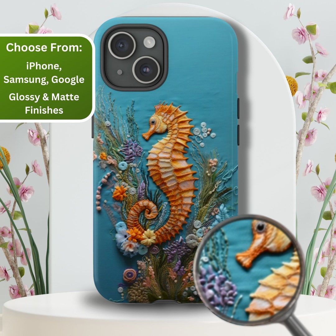 Sea Horse Phone Case, Ocean Animal Phone Case, Ocean Lover Phone Cover ...