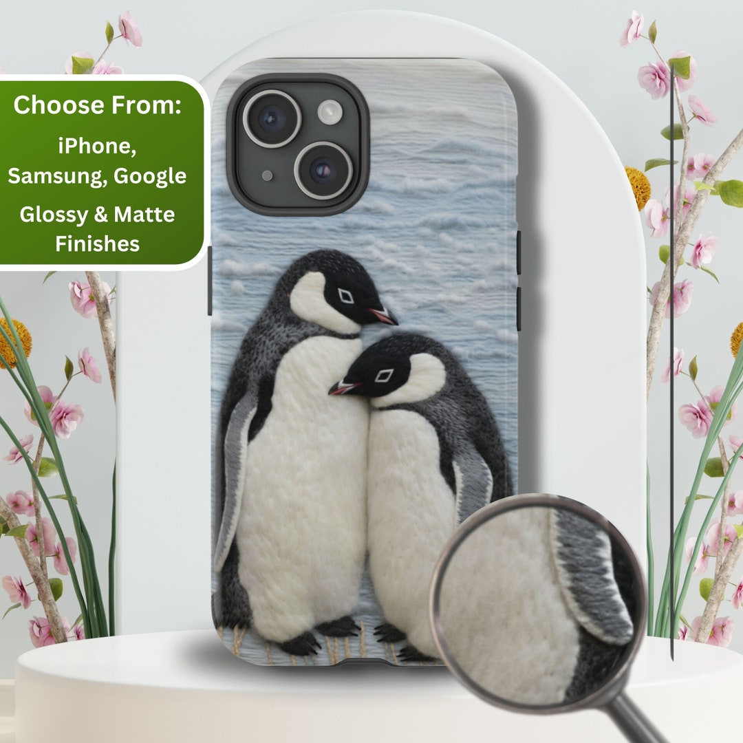 Penguin Phone Case: Winter Holiday Cover - Etsy