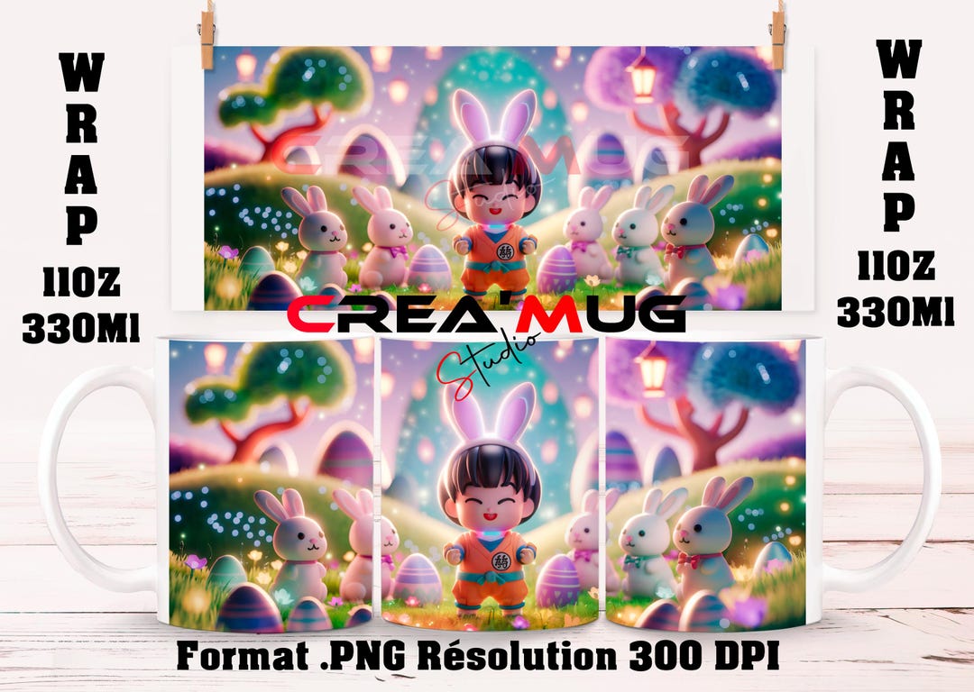 Baby DBZ Easter Mug Wrap Tumbler PNG | | Digital | Wall Template ...