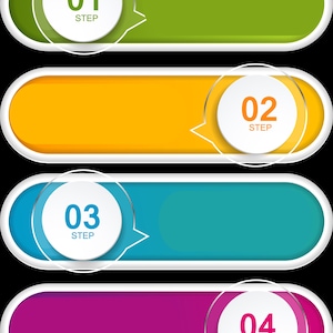 Chart Computer File, PPT Element, Step 1, 2, 3 and 4 Illustration ...