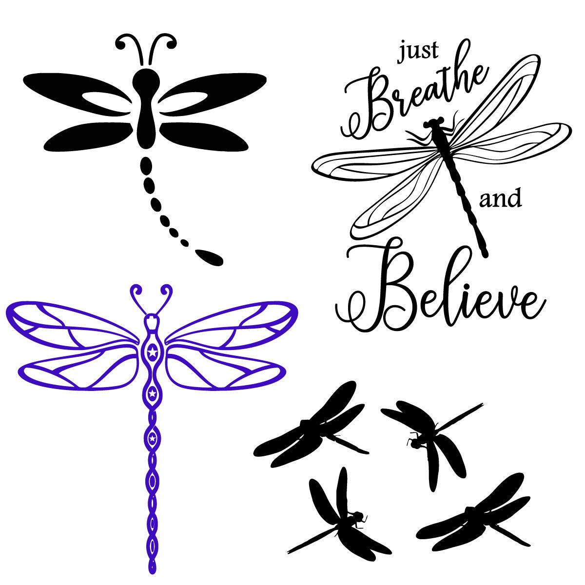 SVG Cut Files Design: Dragonfly Pack. Fully Customizable and Scalable ...