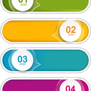 Chart Computer File, PPT Element, Step 1, 2, 3 and 4 Illustration ...