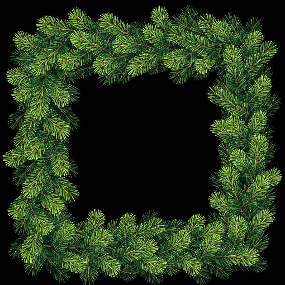 Green Pine Border Illustration, Christmas Tree Pine, Pine Border Frame ...