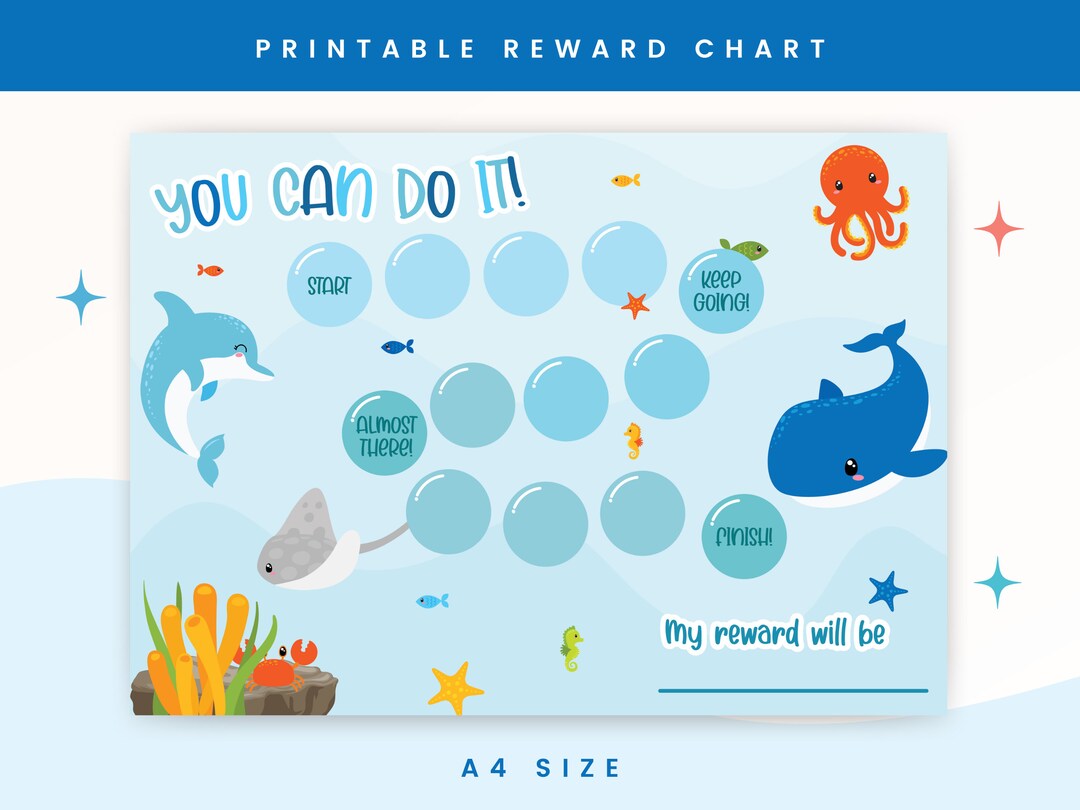 Ocean Daily Chore Chart | Instant Download Toddler | Toddler Reward ...