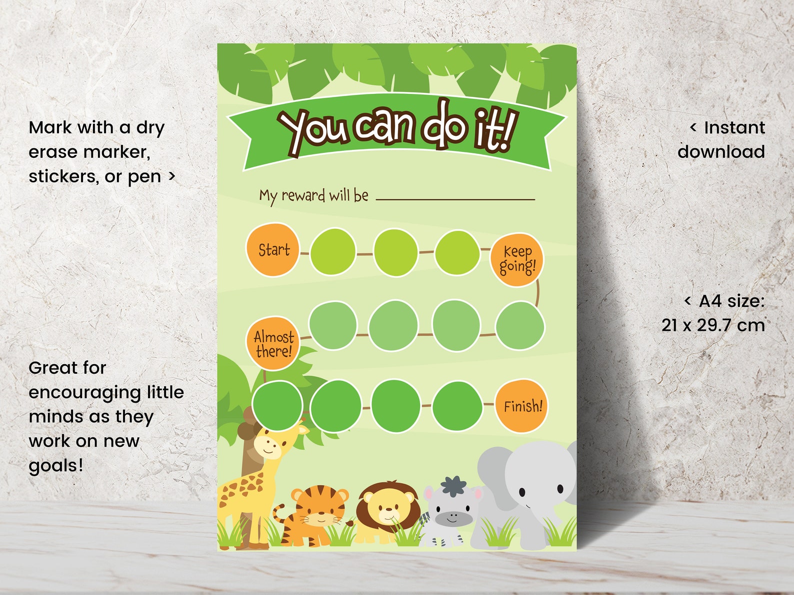 Printable Jungle Reward Chart Toddler Reward Chart Reward Chart ...