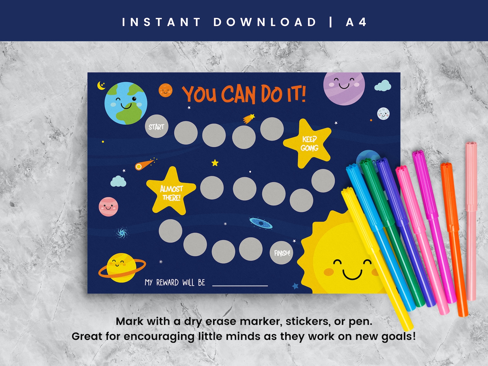 Printable Space Reward Chart | Planet Chart | Kids Reward Chart | Chore ...