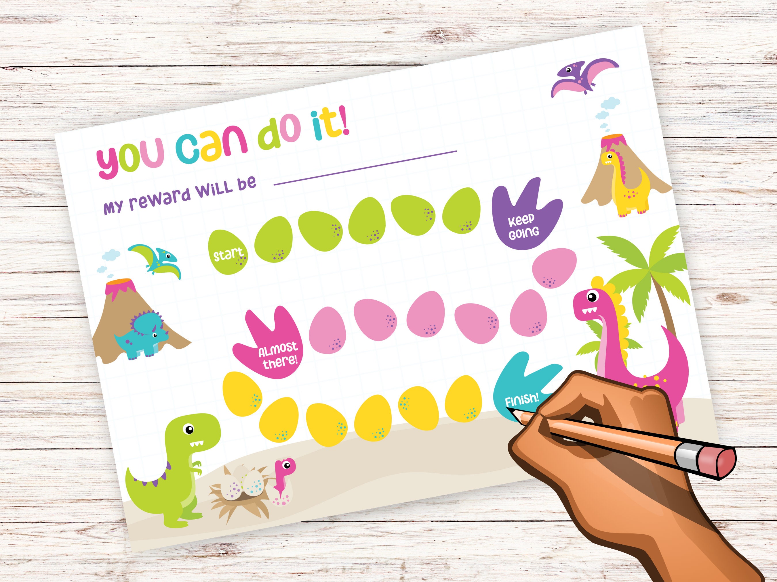 Printable Dinosaur Reward Chart Dinosaur Kids Behavior Chart - Etsy