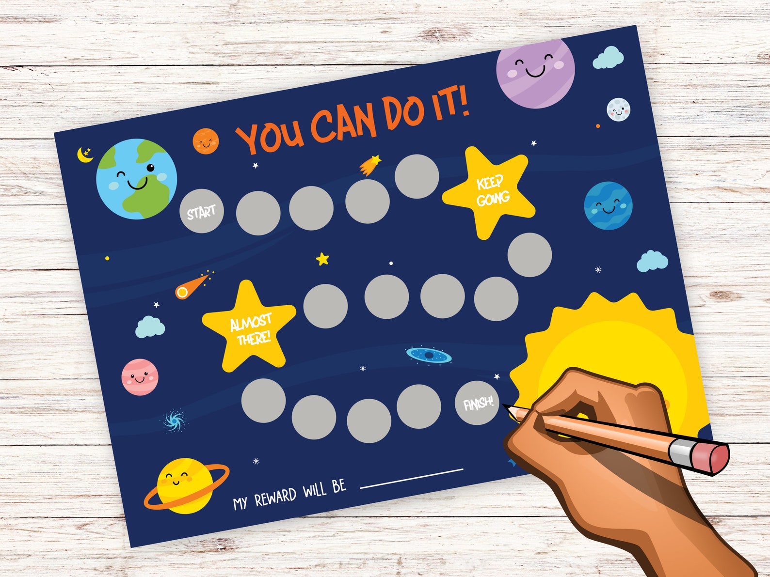 Printable Space Reward Chart | Planet Chart | Kids Reward Chart | Chore ...