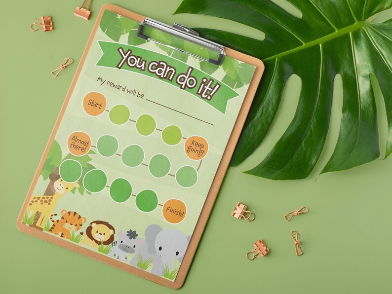 Printable Jungle Reward Chart | Toddler Reward Chart | Reward Chart ...