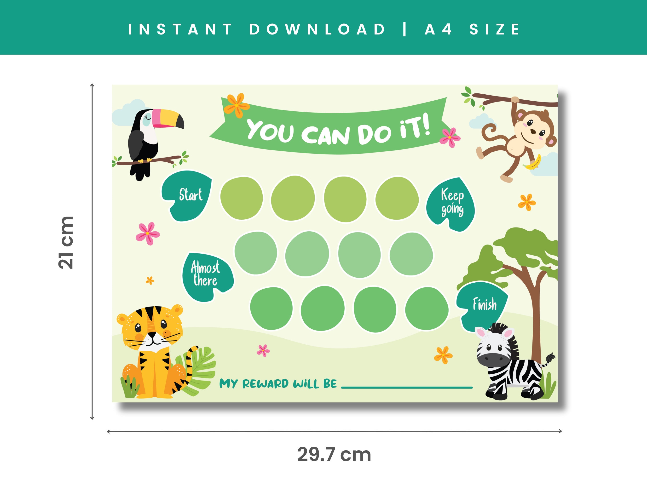 Printable Jungle Reward Chart Safari Reward Chart Growth - Etsy UK