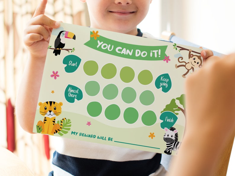 Printable Jungle Reward Chart | Safari Reward Chart | Growth Chart for ...