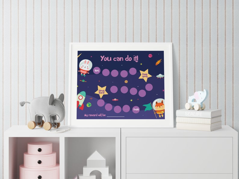 Printable Space Reward Chart for Kids Kids Reward Chart Galaxy Sticker ...
