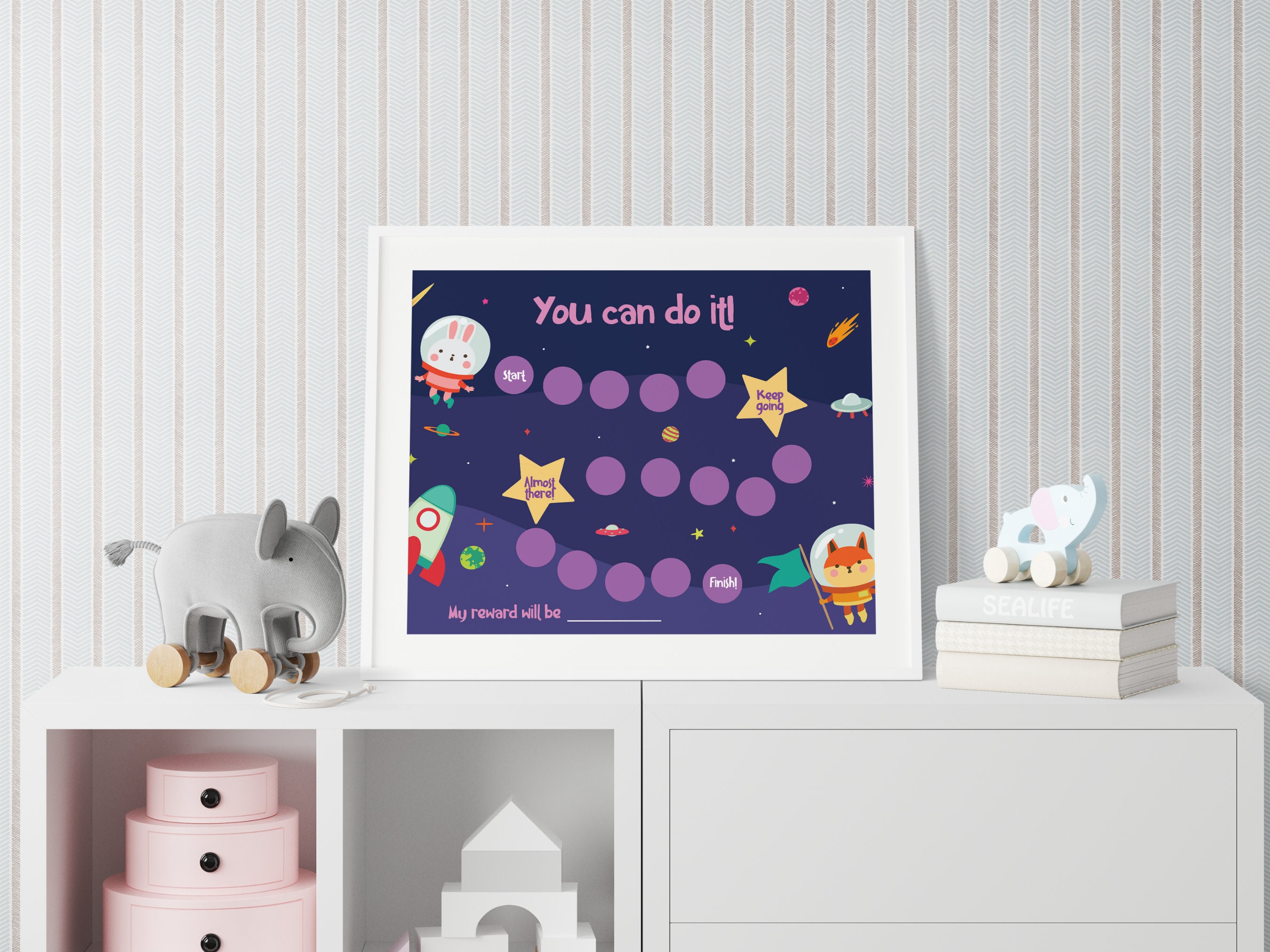 Printable Space Reward Chart for Kids | Kids Reward Chart | Galaxy ...