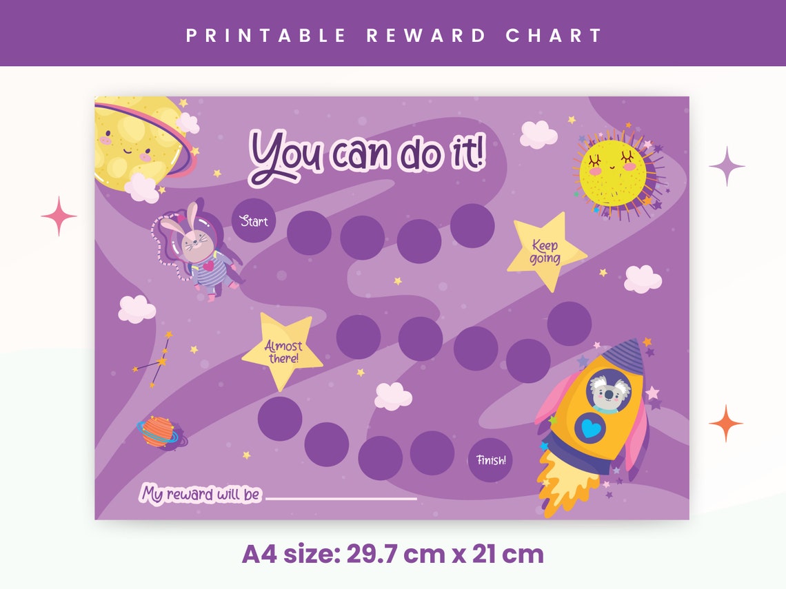 Printable Outer Space Reward Chart Planets Sticker Chart - Etsy