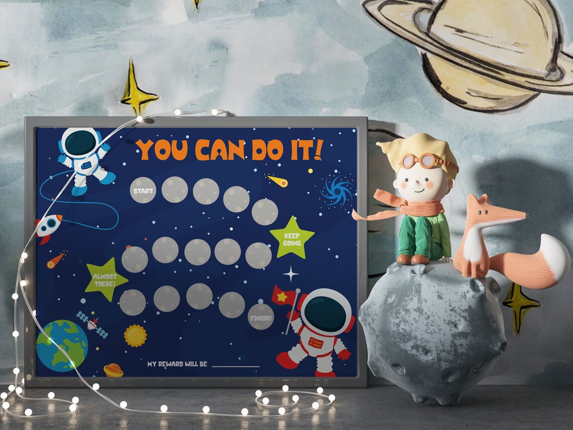 Printable Outer Space Reward Chart Planets Sticker Chart - Etsy