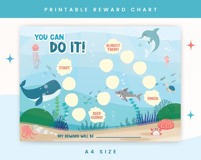 Printable Ocean Reward Chart Bundle: Under the Sea, Shark Potty ...