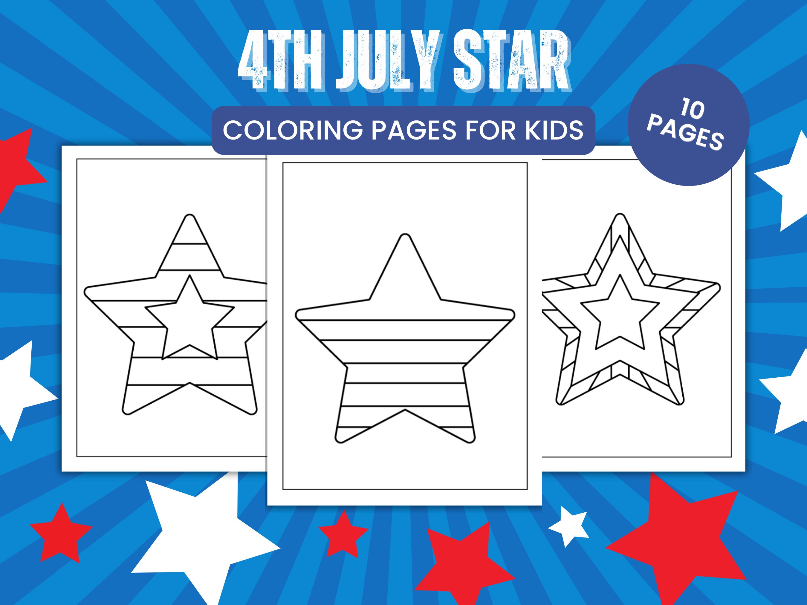 4th Of July Star Coloring Pages