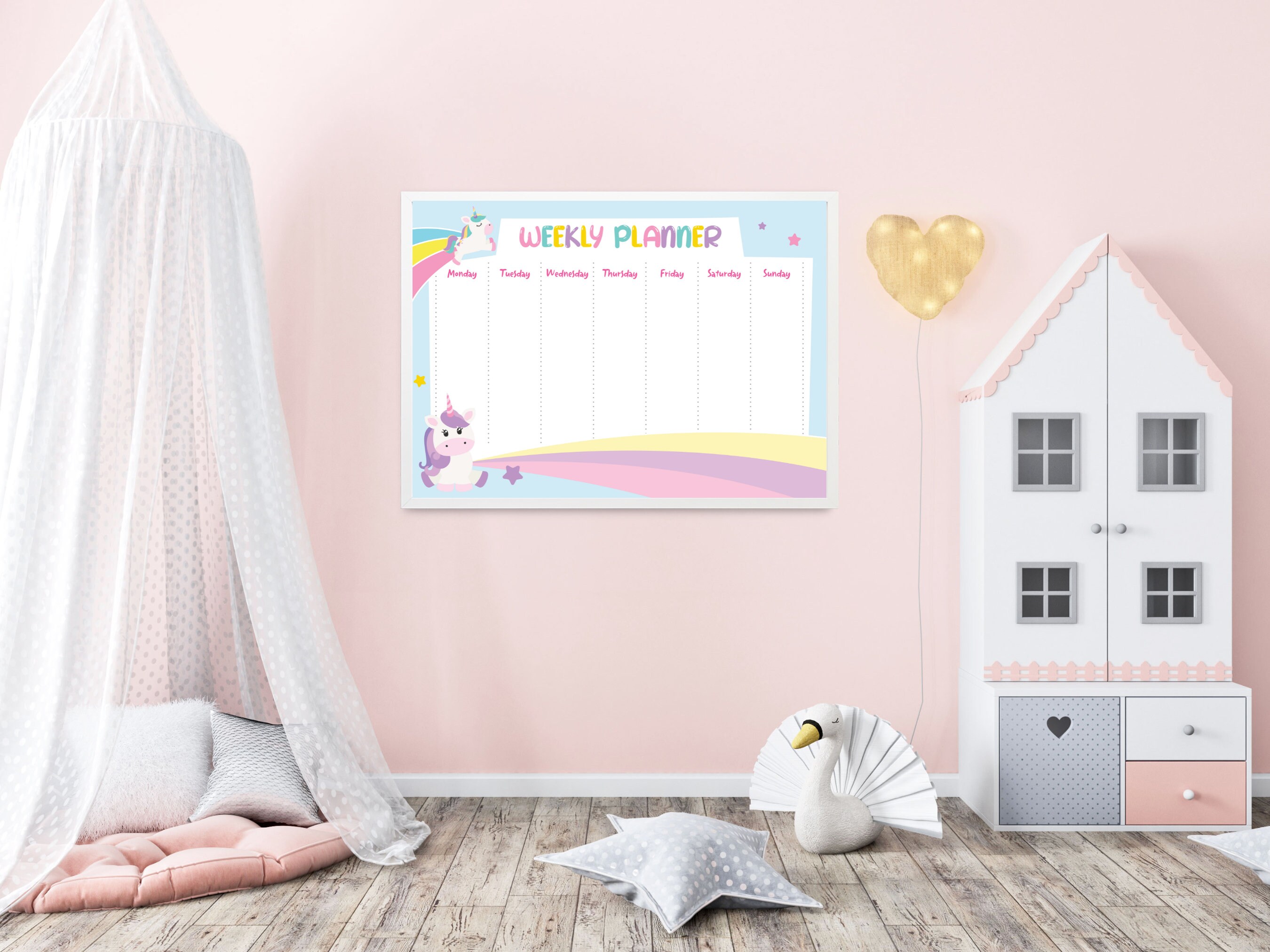 Printable Unicorn Kids Weekly Planner | Unicorn Homeschool Planner ...