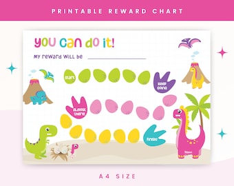Printable Dinosaur Reward Chart | Dinosaur Kids Potty Training Chart ...