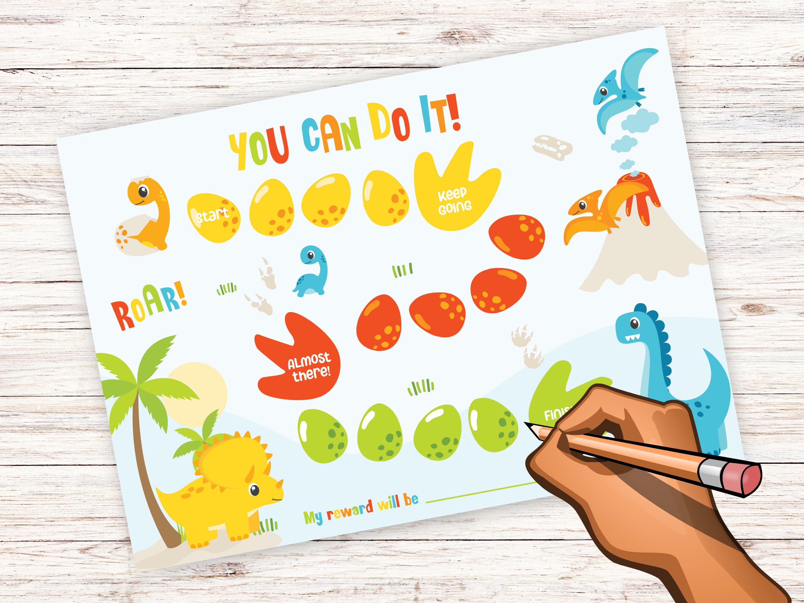 Printable Dinosaur Reward Chart | Dinosaur Kids Behavior Chart ...