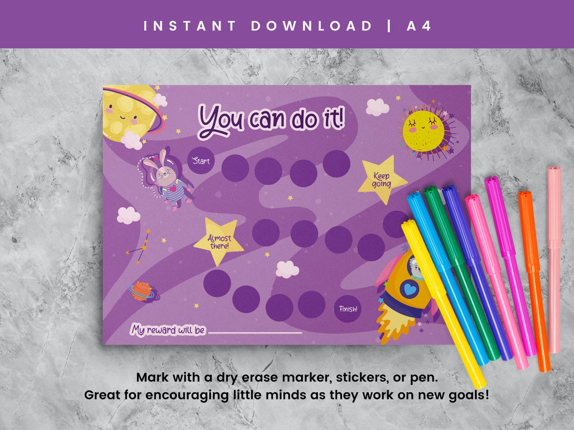 Printable Outer Space Reward Chart | Planets Sticker Chart | Instant ...