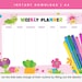 Bugs Weekly Planner Kids, Kids Weekly Planner Printable, Weekly ...