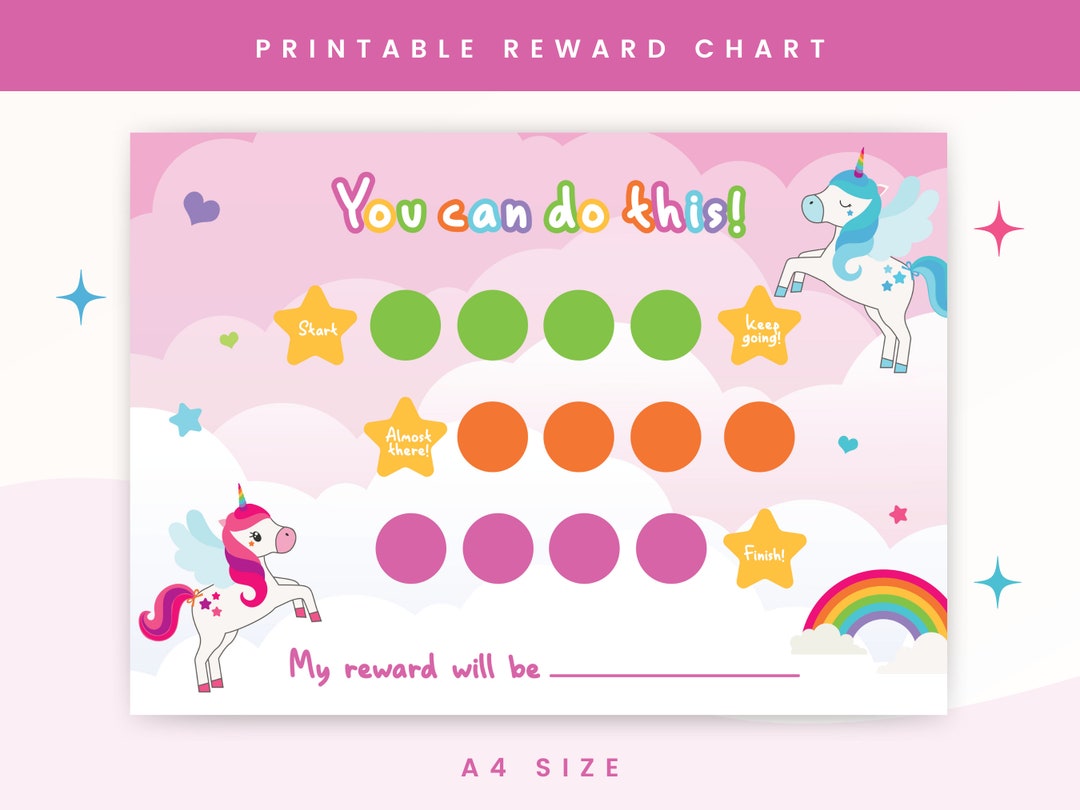 Printable Unicorn Reward Chart | Rainbow Reward Chart | Growth Chart ...