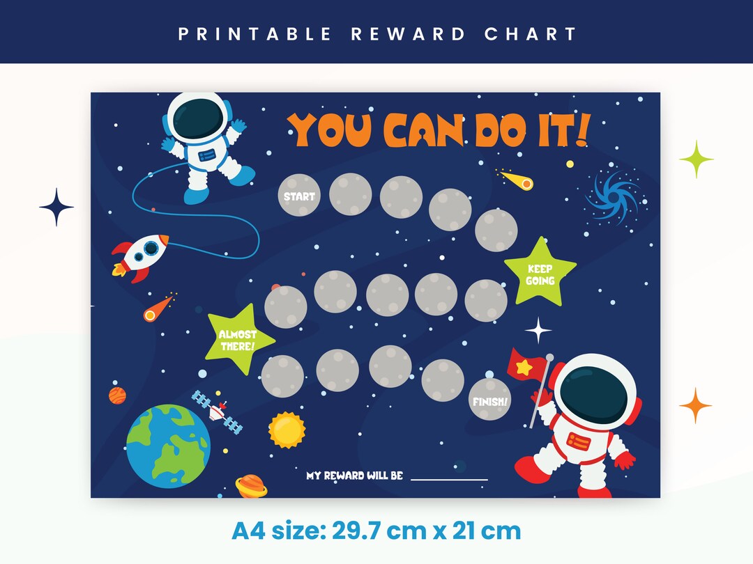 Printable Outer Space Reward Chart Planets Sticker Chart - Etsy