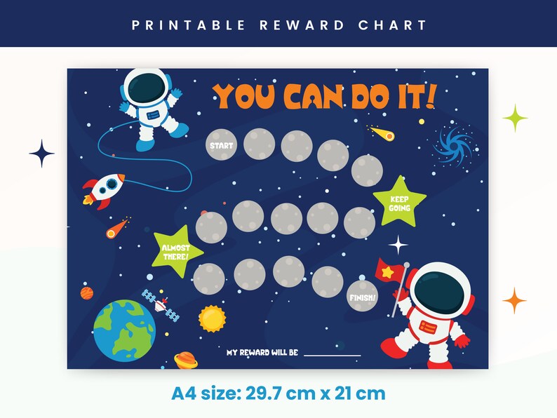 Printable Outer Space Reward Chart Planets Sticker Chart - Etsy